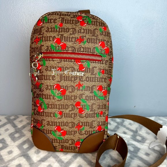 Juicy Couture | Bags | Juicy Couture Brown Cherry Sling Chestnut Chino ...